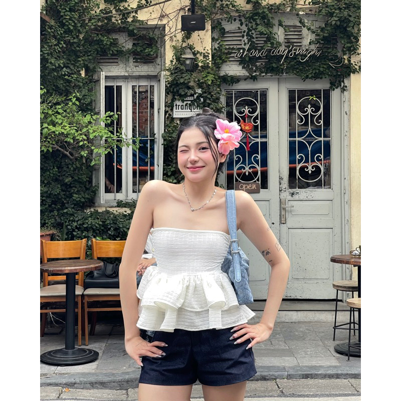 LIBEROSIS - Áo tube xoè hai tầng ILY TOP | Shopee Việt Nam