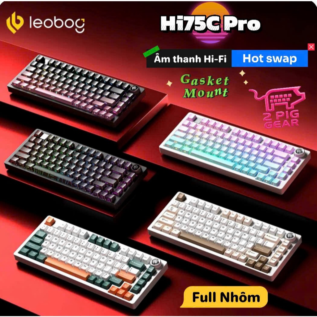 [SẴN HÀNG] Phím Cơ Full Nhôm 3 Mode Kết Nối LeBog Hi75C PRO | Gasket ...
