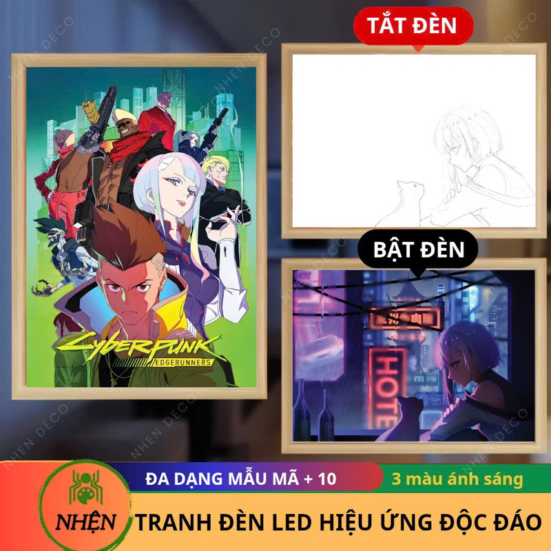 Tranh Đèn Led Cyberpunk: Edgerunners treo tường làm quà tặng, đèn ngủ ...