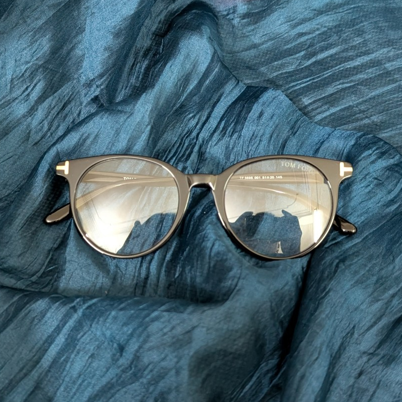 Gọng kính Tomford TF 5695 001 - Black - Round Shape Acetate- size 51 ...