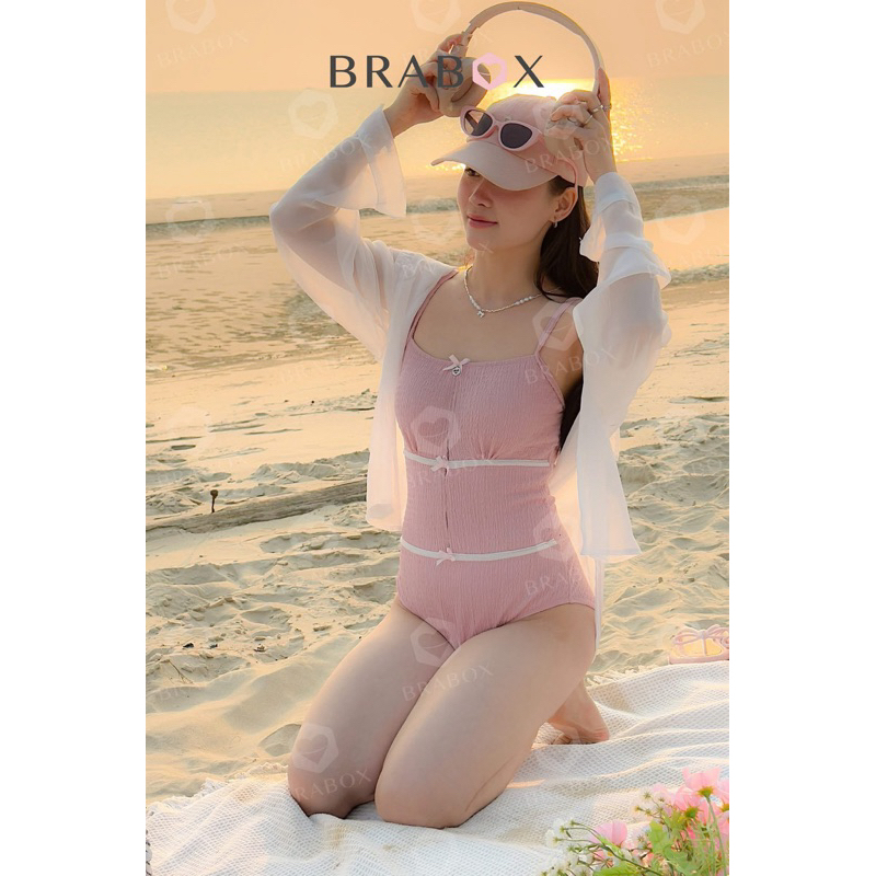 Bikini liền thân (CÓ SẴN) đính nơ Blushy Bow BRABOX BIKI46 | Shopee Việt Nam