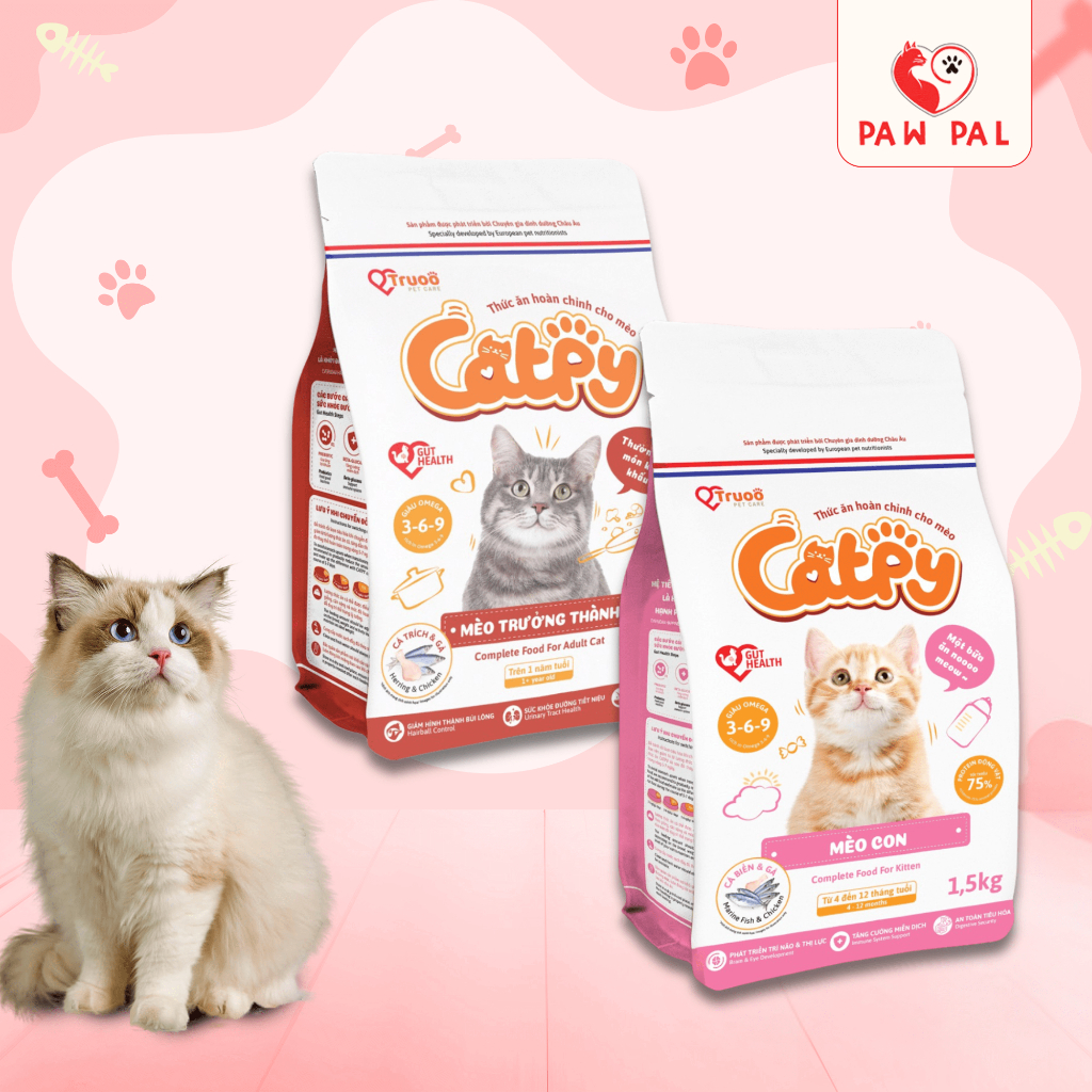 (DATE MỚI) Hạt cho mèo Catpy 500g - 1.5kg giảm tắc búi lông, hỗ trợ ...