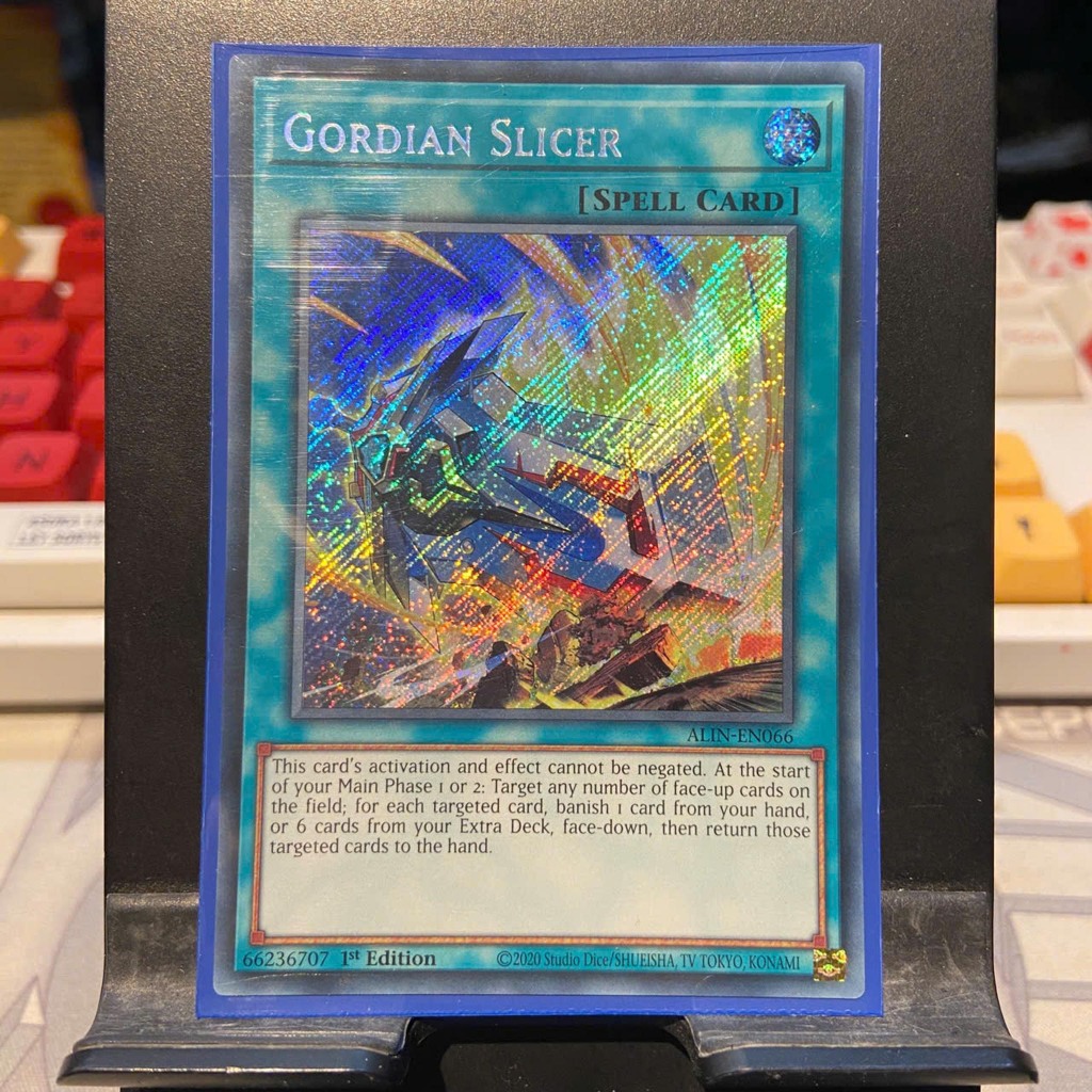 [ Bài Yugioh Chính Hãng ] Gordian Slicer - ALIN-EN066 - Secret Rare 1st Edition | Shopee Việt Nam