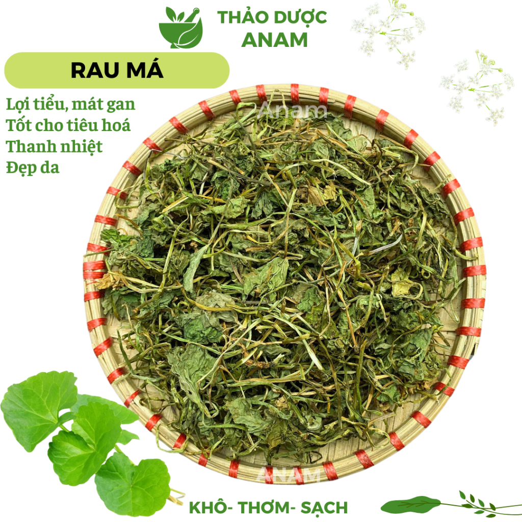 Rau má khô xanh thơm ngon đã làm sạch làm trà rau má bột rau má nguyên ...