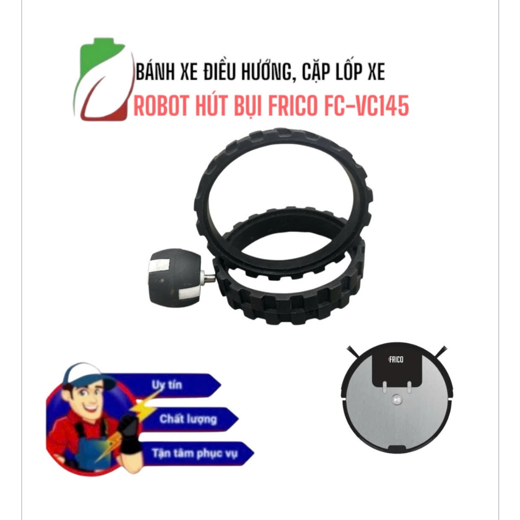 CẶP LỐP BÁNH XE ( CHỐNG TRƯỢT), BÁNH XE ĐIỀU HƯỚNG CHO ROBOT HÚT BỤI FRICO FC-VC145 | Shopee ...