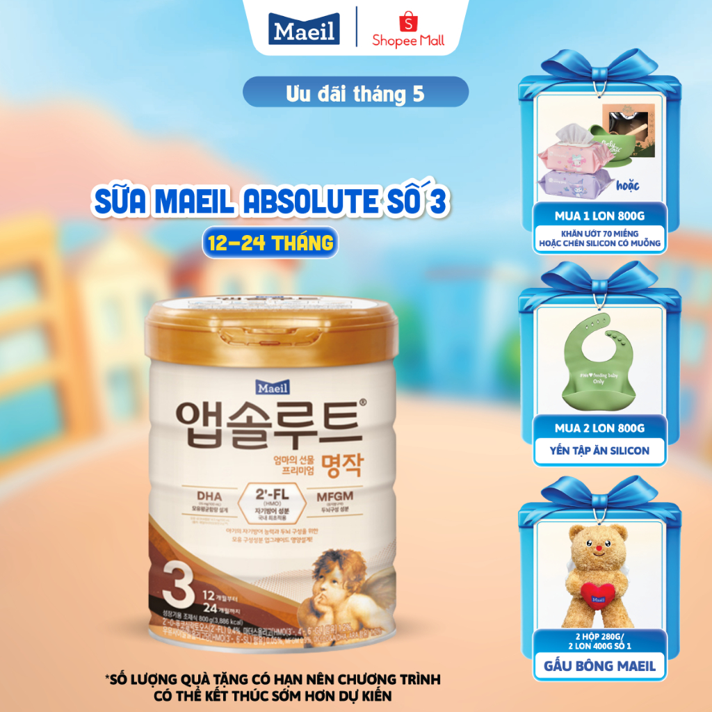 Sữa bột Thiên Thần Maeil Absolute số 3 nhập khẩu Hàn Quốc hỗ trợ tiêu hóa, phát triển trí não ...