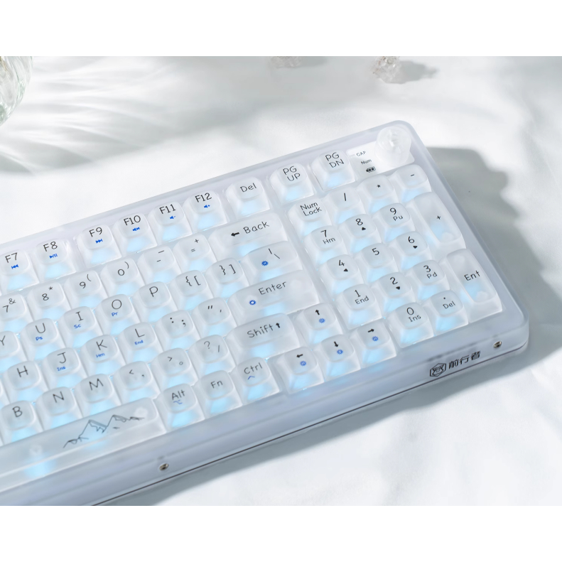 Bàn phím cơ không dây ba chế độ trong suốt EWEADN V99PRO RGB, có núm xoay chơi game | Shopee ...
