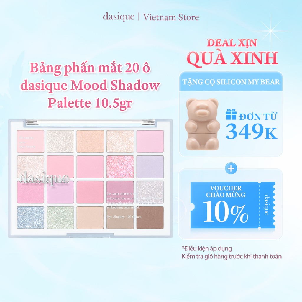 Bảng phấn mắt 20 ô Dasique Mood Shadow Palette Cotton Powder | Shopee Việt Nam
