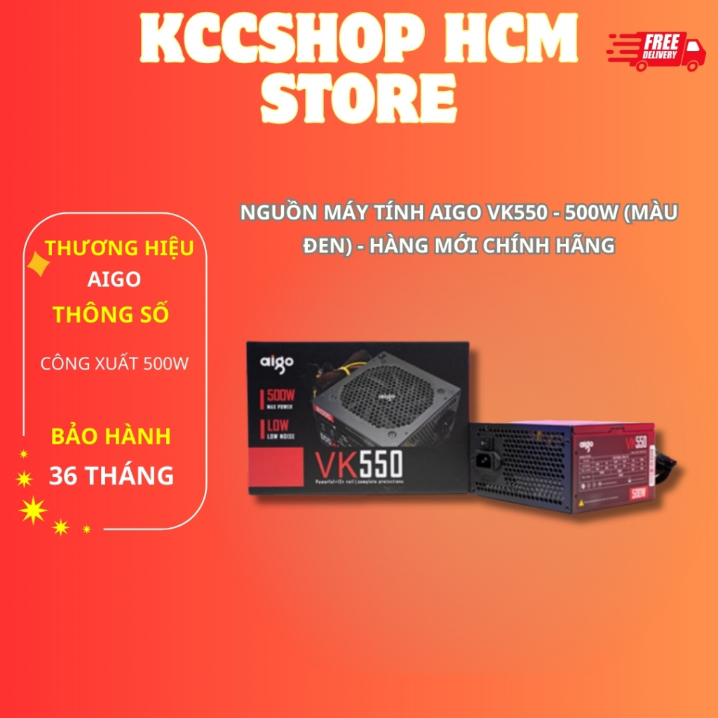 Nguồn máy tính AIGO VK550 - 500W (Màu Đen) - Hàng mới bảo hành 3 năm | Shopee Việt Nam