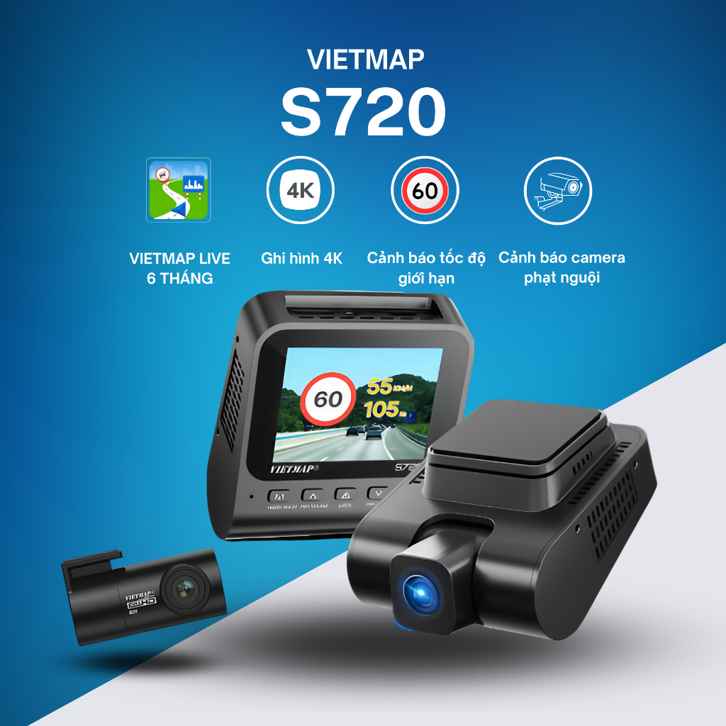 CAMERA HÀNH TRÌNH VIETMAP S720, CẢNH BÁO GIAO THÔNG VĨNH VIỄN, Tặng ...