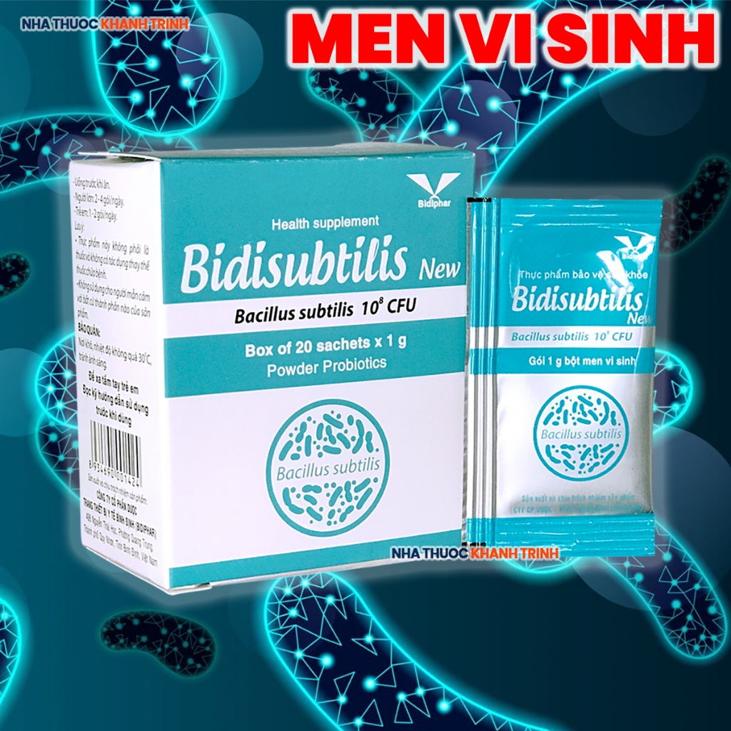 (hộp 20 gói) Men vi sinh Bidisubtilis New Bidiphar, hỗ trợ tiêu hóa cho ...