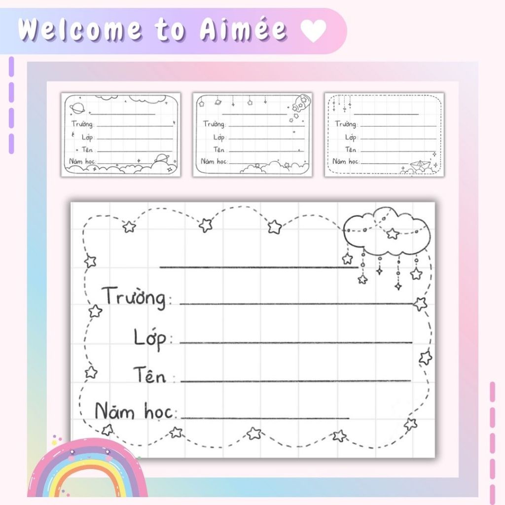 Set 16 miếng nhãn vở vẽ tay phiên bản DREAMY 2025 | Aimee| | Shopee ...