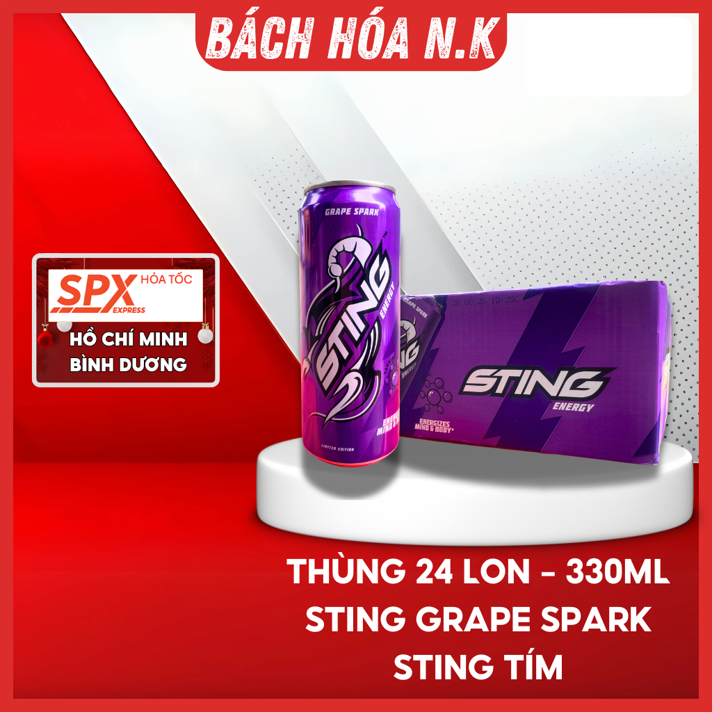 Nước tăng lực Sting Xanh Dương - Sting Tím - Sting Grape Spark - Sting ...