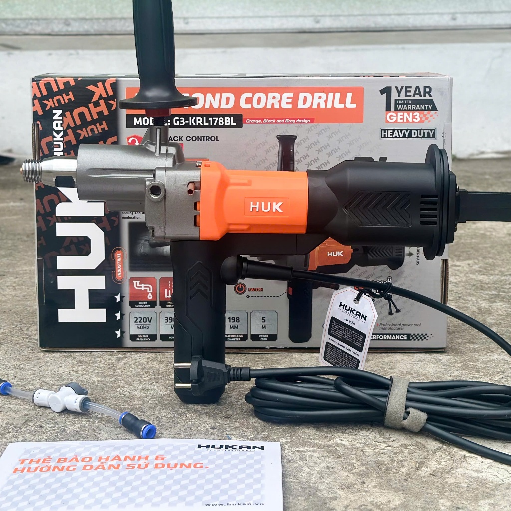 Máy Khoan Rút Lõi Hukan G3 - KRL 178 BL Không Chổi Than Chế Độ Chống Vả ...