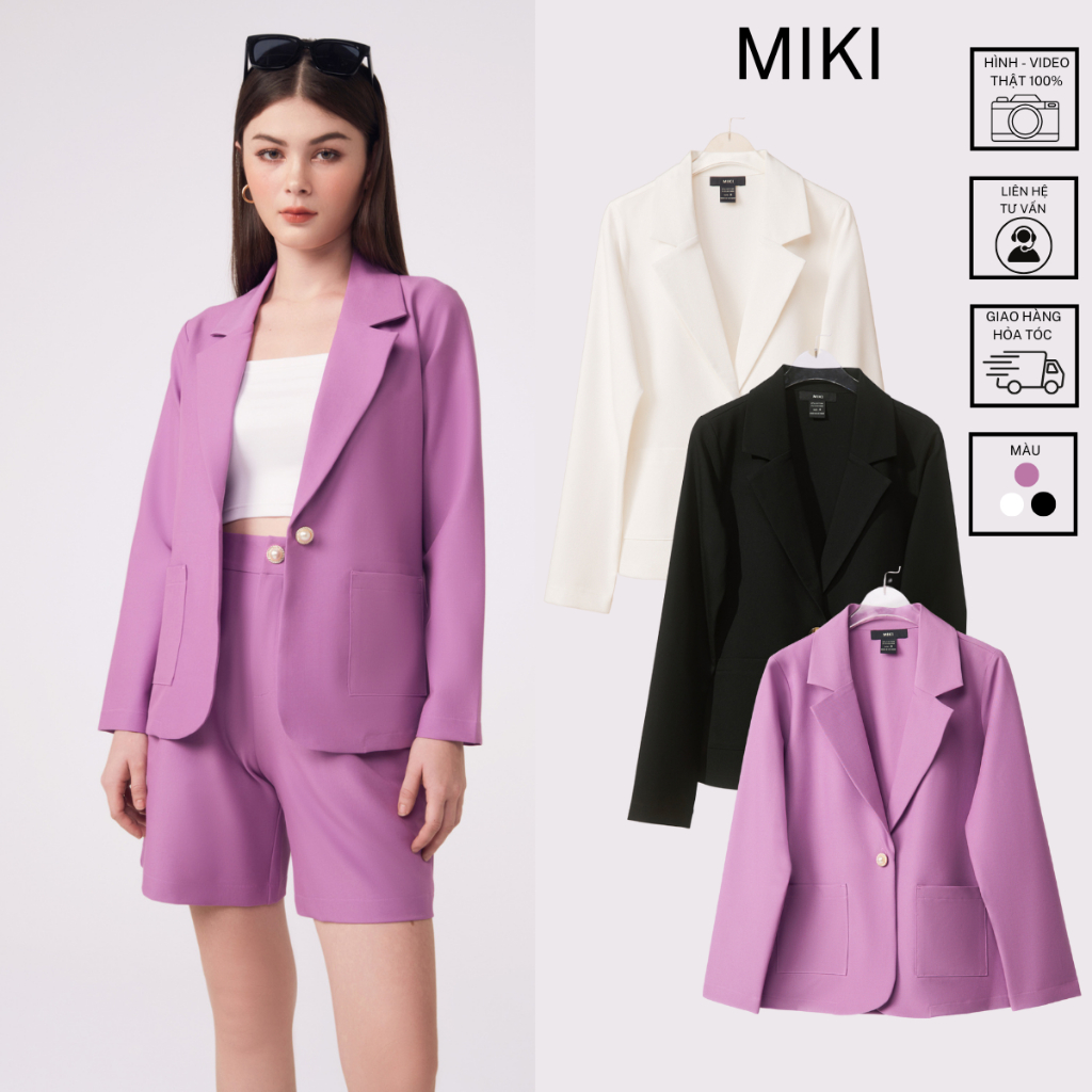 ÁO KHOÁC BLAZER MINA MIKI VẢI KAKI | Shopee Việt Nam