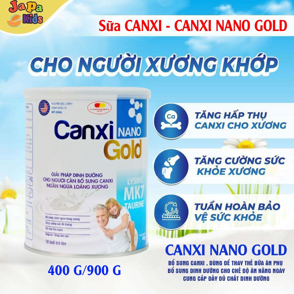 Sữa Bột Canxi Nano Gold Bổ Sung Canxi Bảo Vệ Chống Đau Nhức Xương Khớp Chính Hãng Japa Kids ...