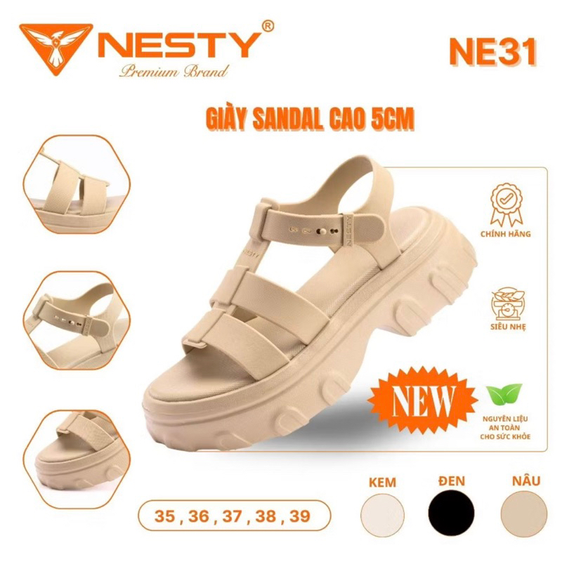 [Chân dày tăng size] Dép sandal quai ngang NESTY mã NE31 | Shopee Việt Nam