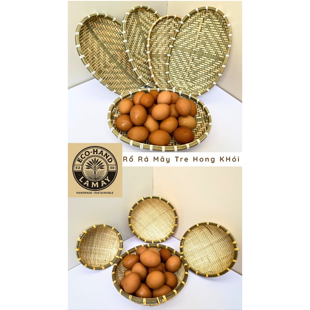 [Rổ Tre Hong Khói] Rổ Mây Tre Nứa, Rá Met Tre Hình Tròn, Rổ Hình Bầu ...