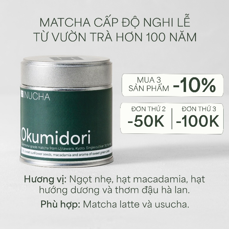[HỘP 30GR] Bột Matcha INUCHA (Giống OKUMIDORI) | Ceremonial Grade | Vụ ...