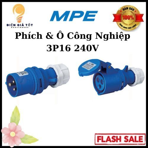 Phích & Ổ Cắm Công Nghiệp 3P16 240V IP44 (MPN-013), Chính Hãng MPE ...