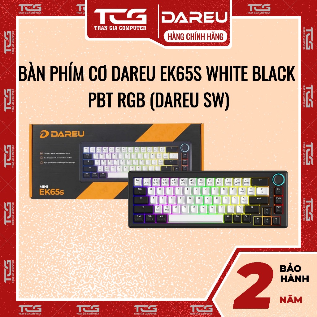 Bàn Phím Cơ Dareu EK65s White Black PBT RGB (Dream Switch New) - Bảo Hành 24 Tháng | Shopee Việt Nam