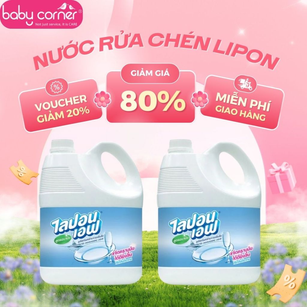 Nước Rửa Chén Lipon Thái Lan Can 3600ml, Nước Rửa Bát Chính Hãng Không Mùi An Toàn Cho Da Tay ...