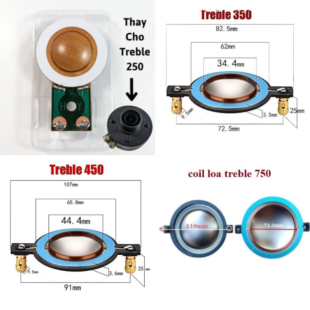 Coil loa treble rời 250, 350, 450, 750, 850 thay thế loa treble - 1 cái ...