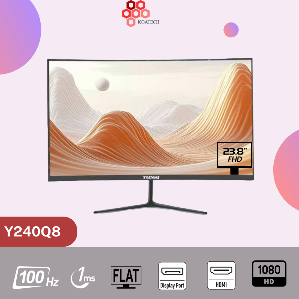 MÀN HÌNH PHẲNG YUNSI Y240Q8 24INCH (FHD/IPS/100HZ/1ms/HDMI/DP) BẢO HÀNH ...