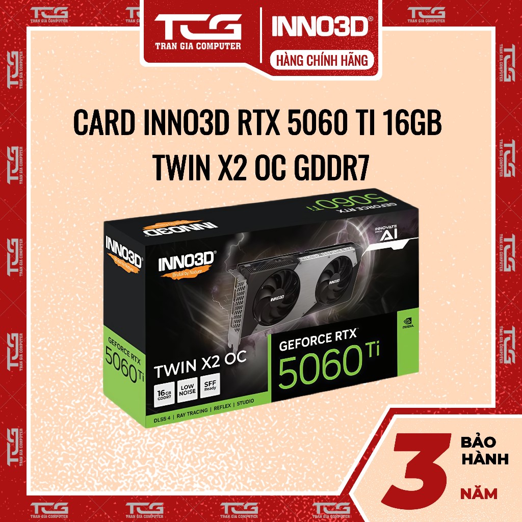 Card Màn Hình INNO3D GeForce RTX 5060Ti Twin X2 16GB GDDR7 - Bảo Hành 36 Tháng | Shopee Việt Nam