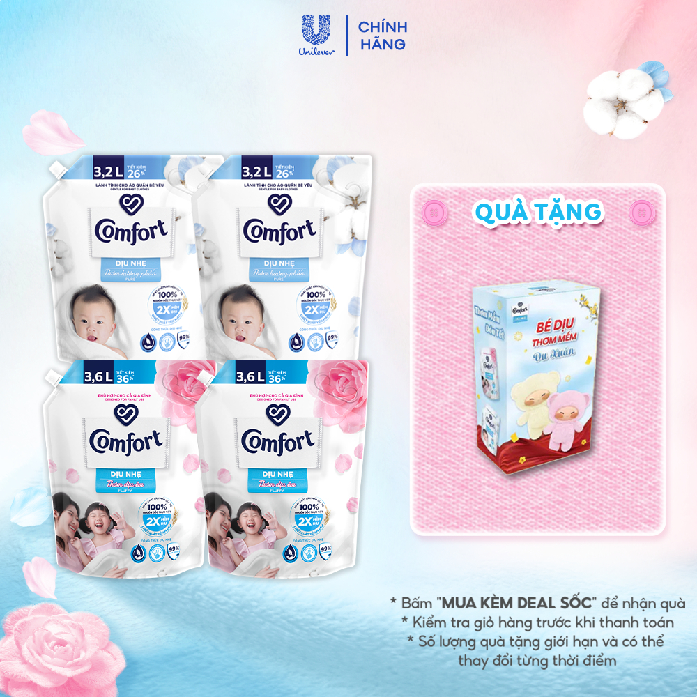 [LIVE] Combo 2 Túi Nước Xả Vải Comfort Dịu Nhẹ 3,6L | Shopee Việt Nam