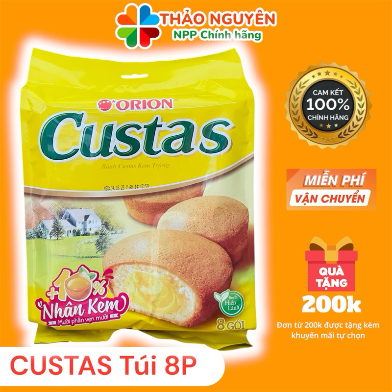 Combo 2 túi Bánh CUSTAS Kem trứng - Túi 8P (188g) | Shopee Việt Nam