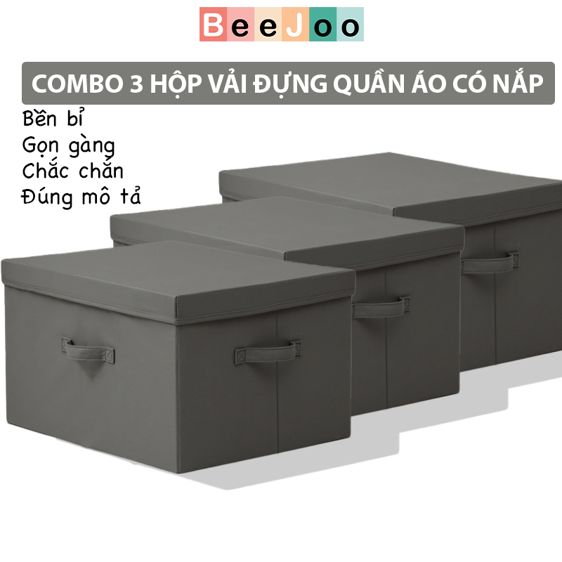 Combo 3 hộp đựng quần áo 0 ngăn, hộp đựng đồ lót, đồ chơi, gấu bông, đồ chơi giúp phòng gọn gàng ...