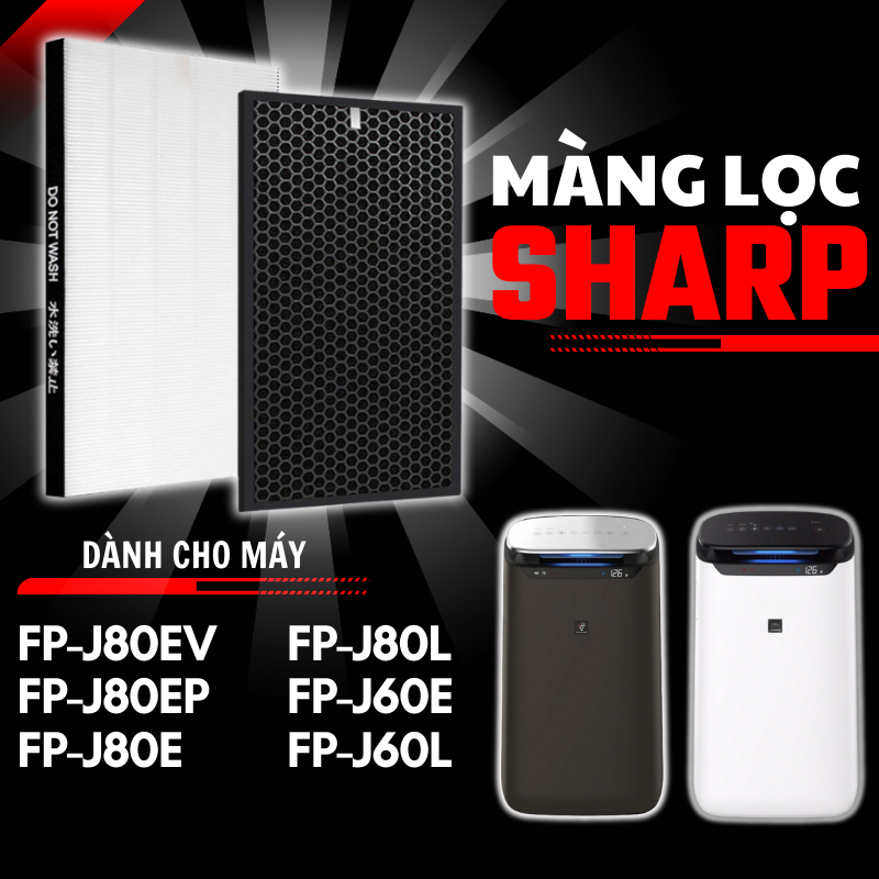 Màng lọc không khí Sharp FP-J80EV/ FP-J80EP/ FP-J80E/ FP-J80L/ FP-J60E ...