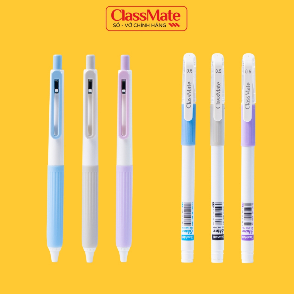 Bút Gel Ngòi 0.5mm Classmate Bút Nước Shine Xanh Đen Tím Viết Trơn Mực ...