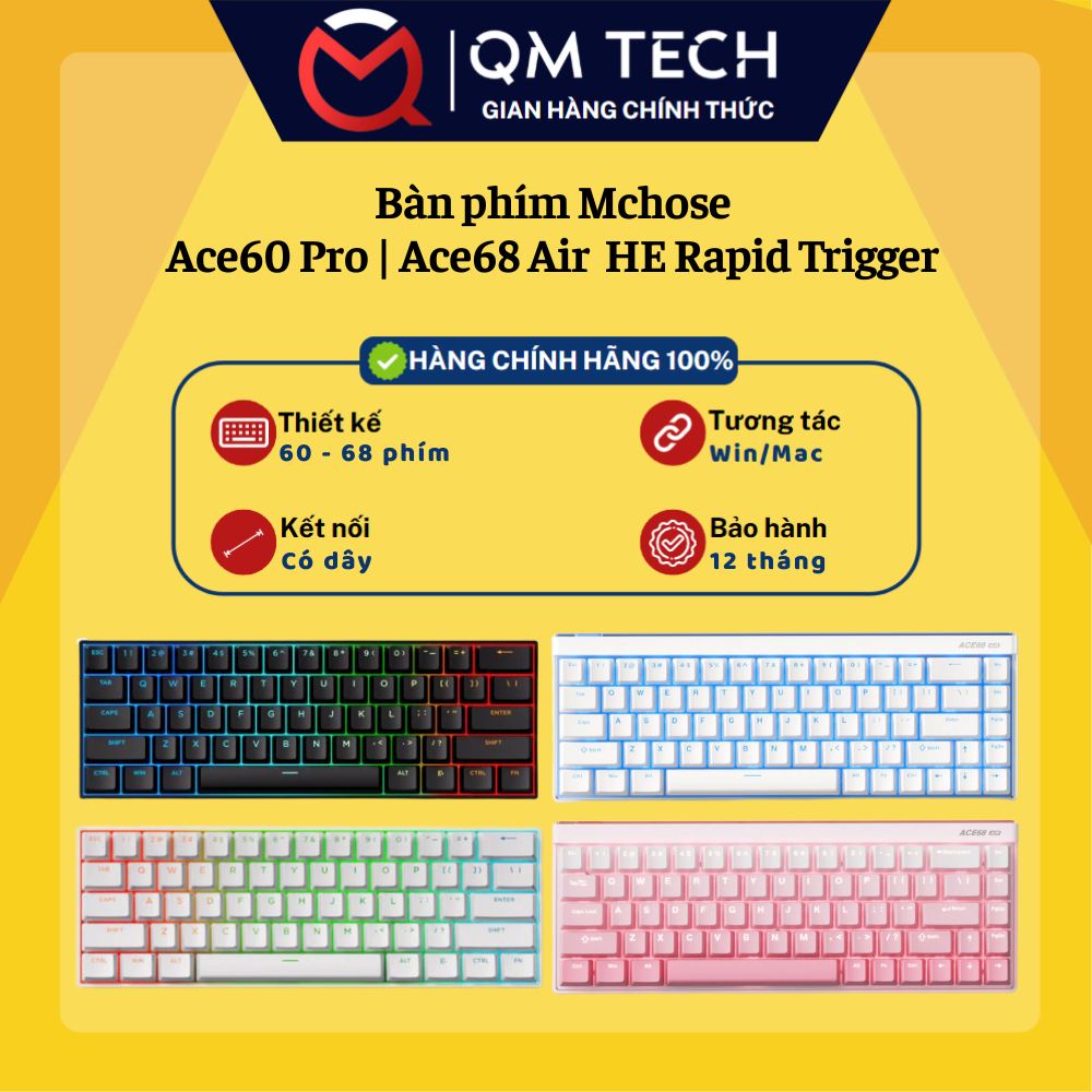 Bàn phím cơ chơi game Rapid Trigger Mchose Ace60 HE / Ace60 He Pro/ Ace68 Air He - QMTECH STORE ...