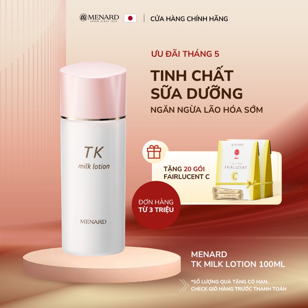 TInh chất sữa dưỡng ẩm bổ sung năng lượng & duy trì làn da tươi trẻ Menard TK Milk Lotion 100ml ...