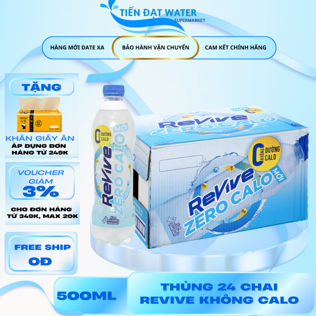 Thùng 24 Chai Nước Bù khoáng Revive Zero Mới Không Đường, Không Kalo ...