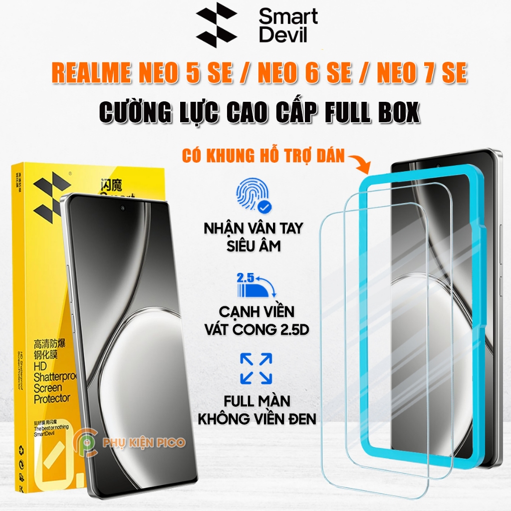 Kính cường lực Realme Neo7 SE / Neo6 SE / Neo5 SE / GT6 / GT3 trong suốt full màn hình chính ...