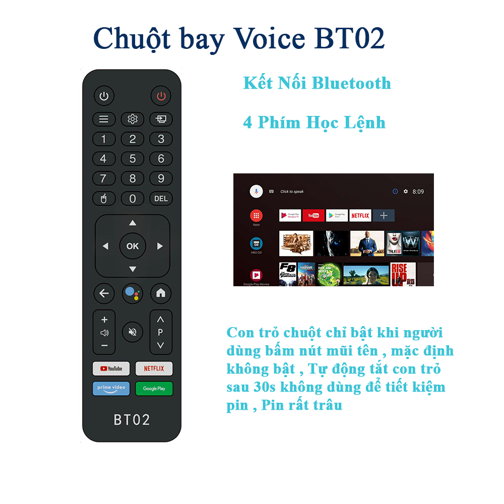 Điều khiển chuột bay BT02 bluetooth tìm kiếm giọng nói | Shopee Việt Nam