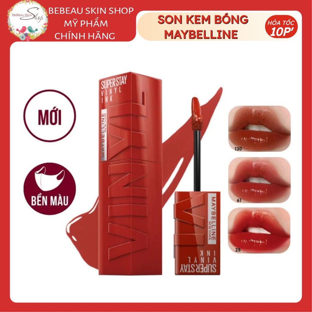 Son Kem Bóng Superstay Vinyl Ink Maybelline New York Bền Màu Nhẹ Môi 4.2ml - Bebeau | Shopee ...