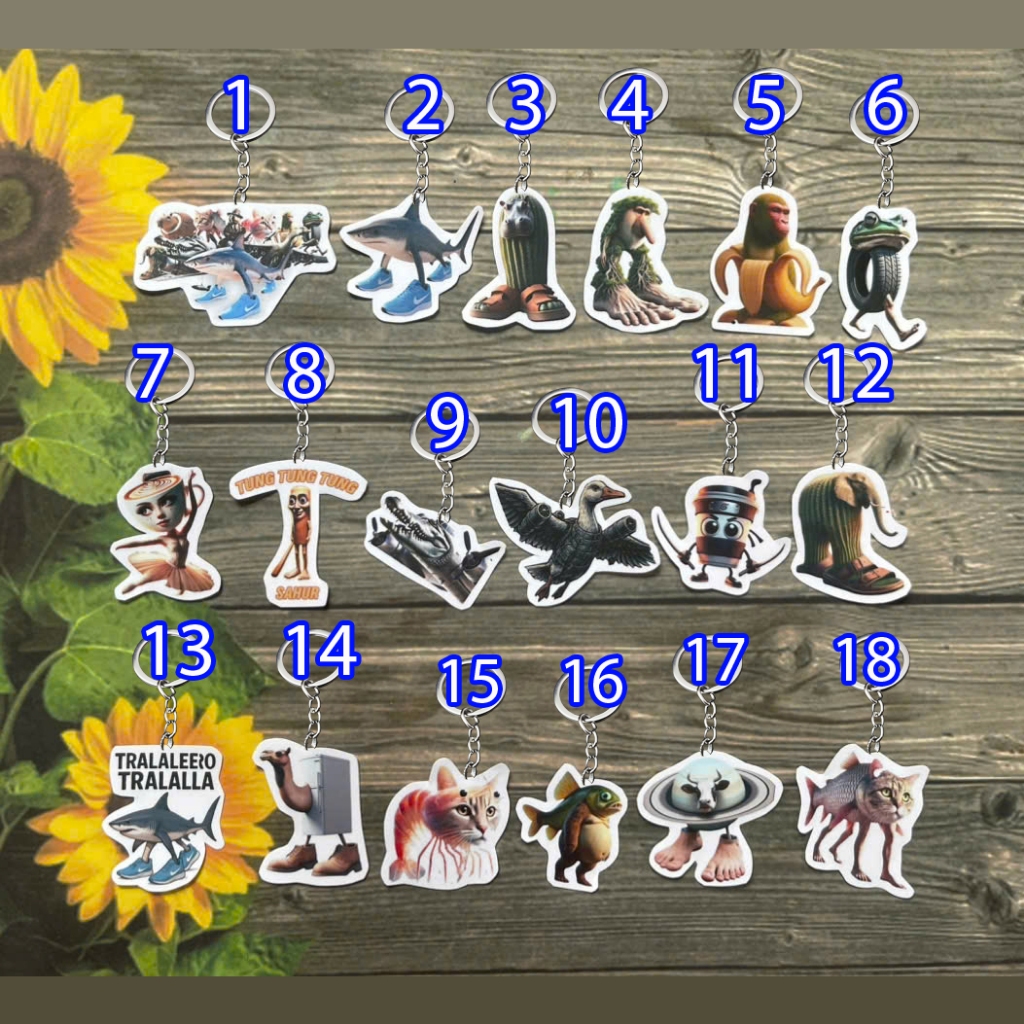 Móc khoá Memes brainrot nhiều mẫu lựa chọn tralalero tralala tung tung ...