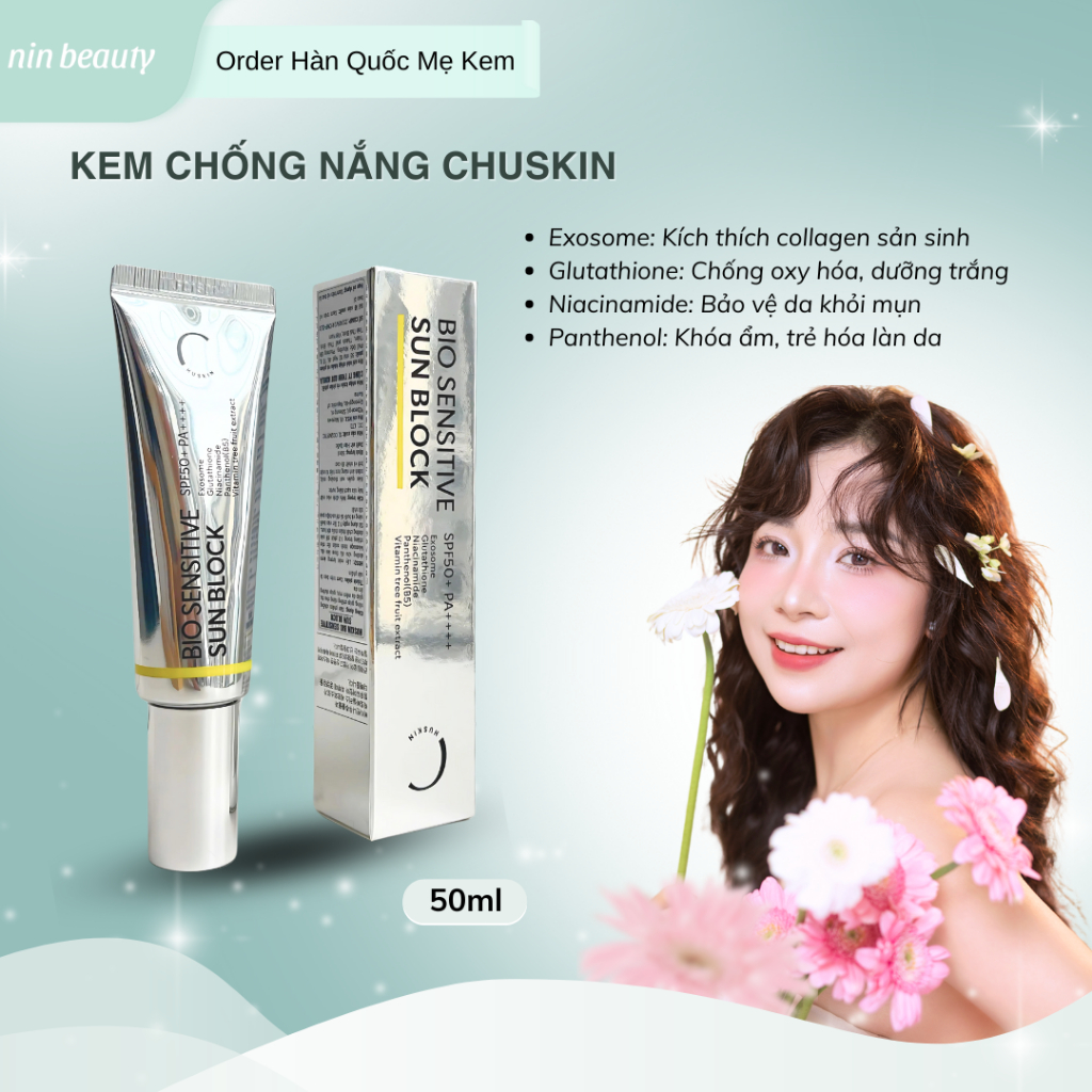 Kem chống nắng Exosome Chuskin chống nắng sinh học BIO SENSITIVE SUN ...