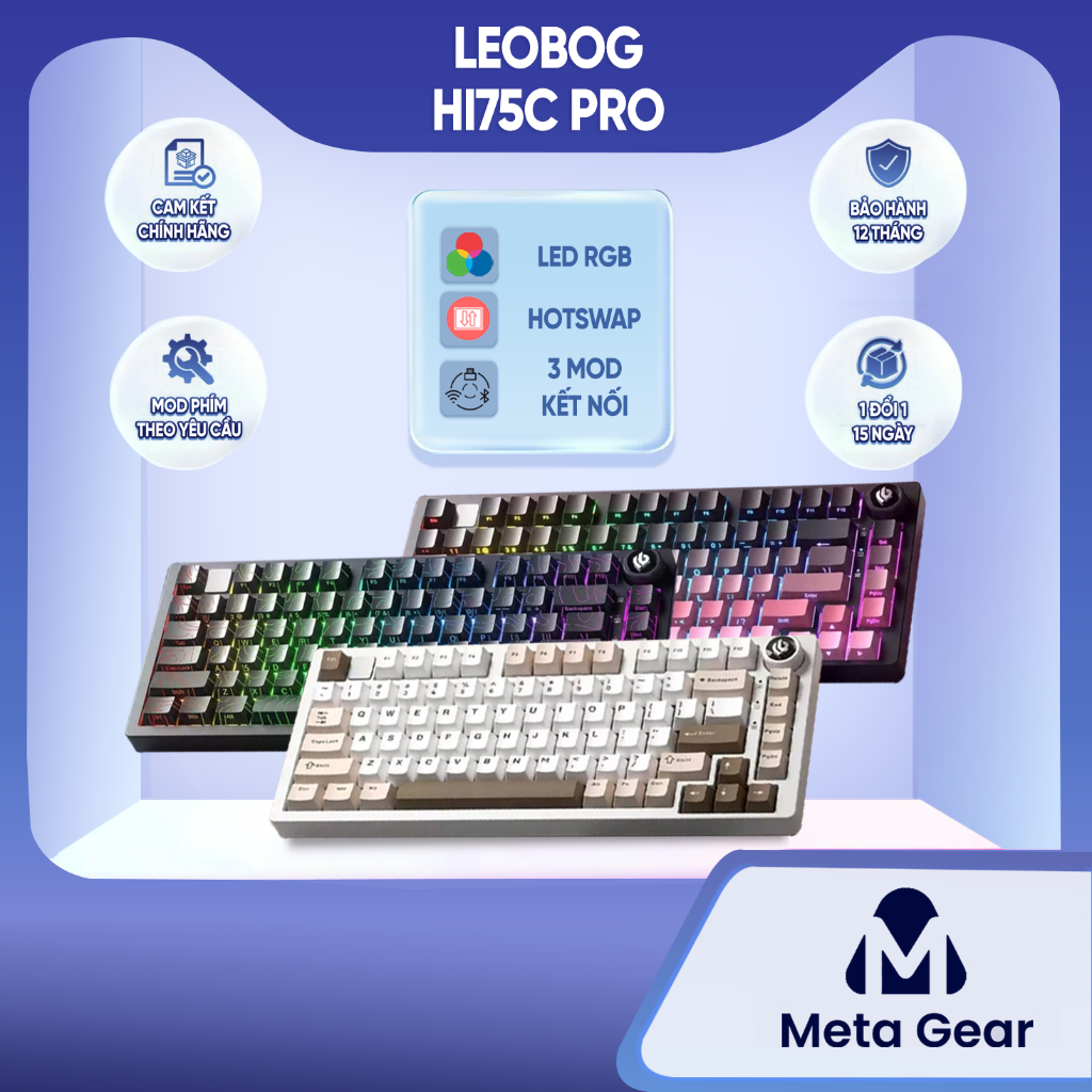 [CHÍNH HÃNG] Bàn phím cơ Bluetooth Leobog Hi75C Pro - Led RGB, Hotswap ...