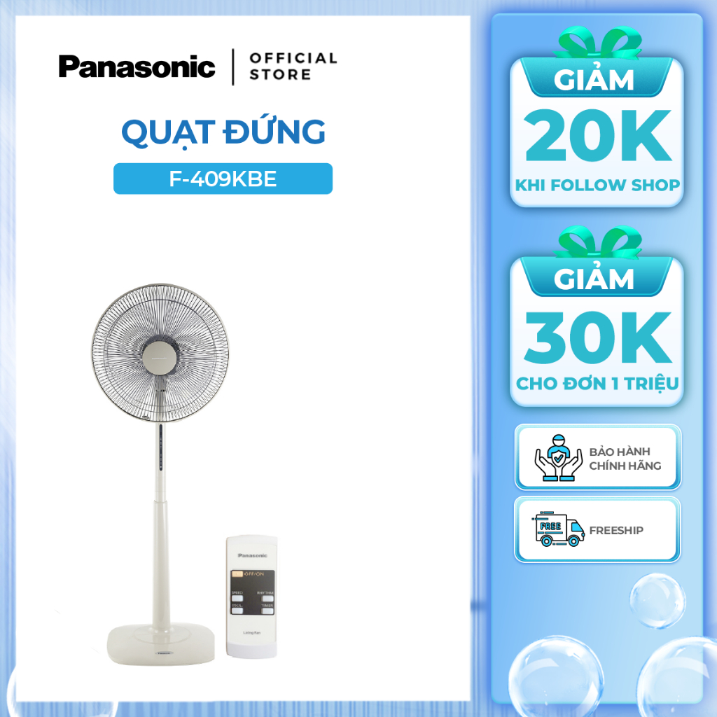 Quạt đứng Panasonic F-409KB/ F-409KBE remote màu xanh/ be | Shopee Việt Nam