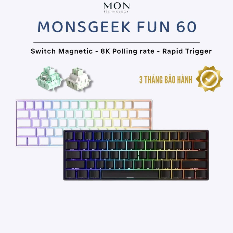 [Sẵn hàng] Bàn phím cơ Monsgeek HE Fun60 | Rapid Trigger | Shopee Việt Nam