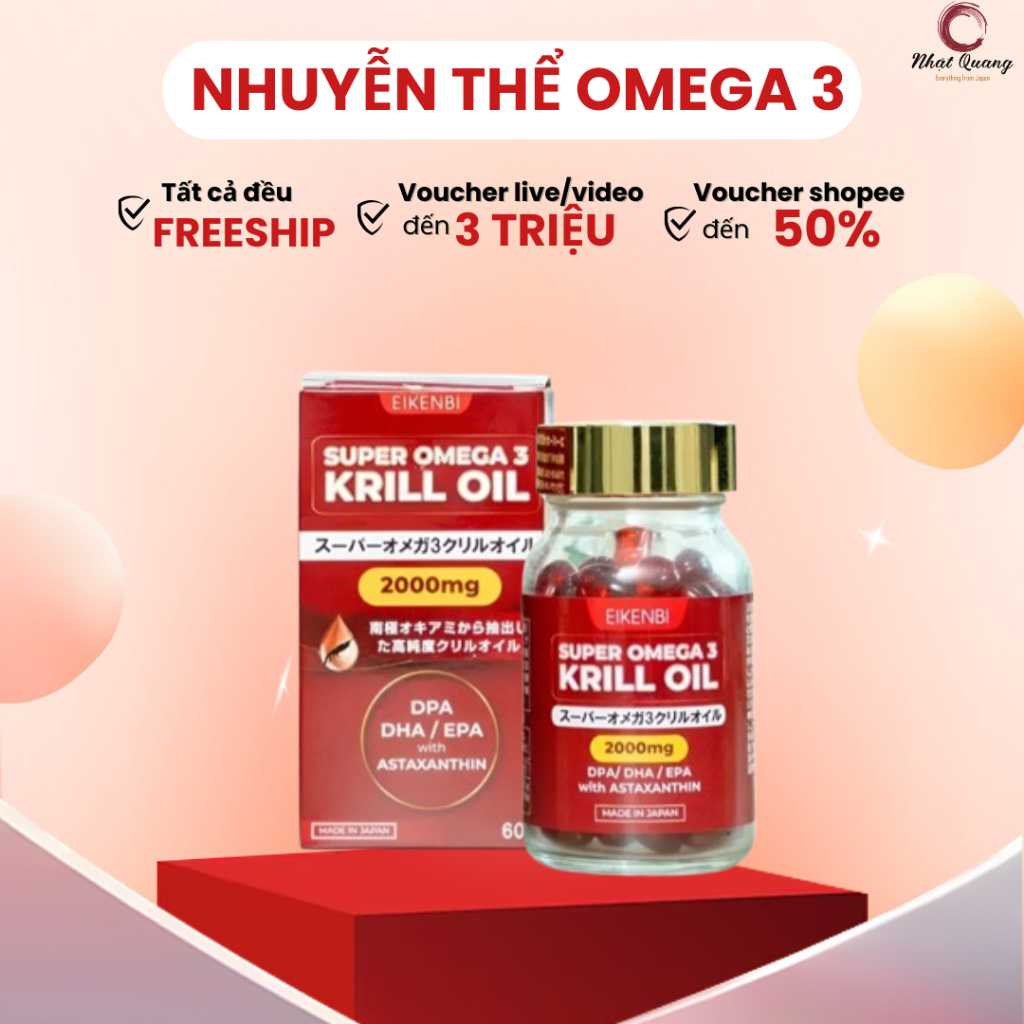 Viên uống dầu nhuyễn thể Eikenbi Super Omega 3 Krill Oil 2000mg ( 60 viên ) | Shopee Việt Nam