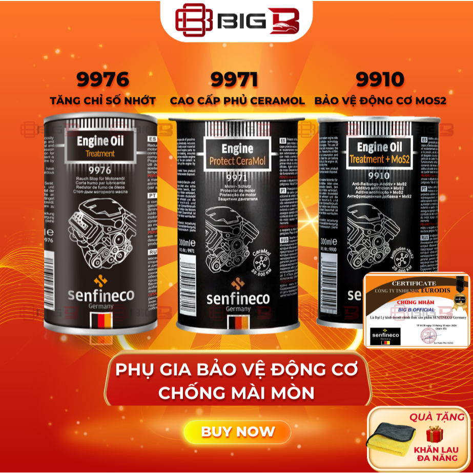 Phụ Gia Nhớt Ô Tô SENFINECO 9976/9971/9910 Bảo Vệ Động Cơ Phủ Gốm ...