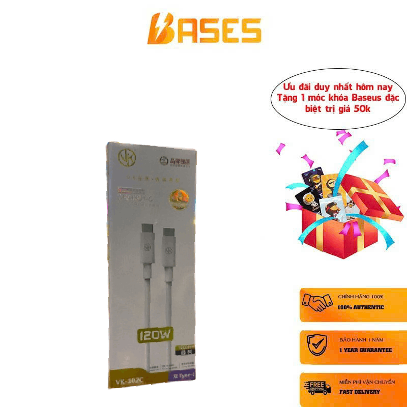 Cáp C to C hãng VK 120W - 102C | Shopee Việt Nam