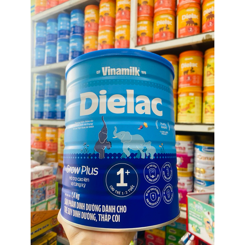 [DATE 2027] Sữa bột Vinamilk Dielac Grow Plus 1+ 2+ - Hộp 1400g | Tăng cân, phát triển chiều cao ...