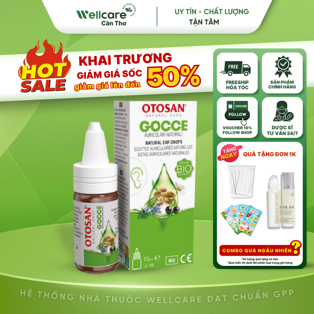 [Chính Hãng OTOSAN Ý - Long Châu] Nhỏ Tai Natural Ear Drops - Giảm ngứa ...